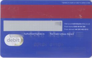 Bank Card: Metro Bank MasterCard Debit 7 (Metro Bank, United Kingdom of ...