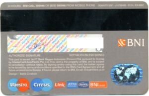 Bank Card: BNI - Grey Batik (Bank BNI, Indonesia) Col:ID-MC-0071.01