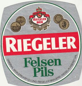 Etiqueta de Bebida: Riegeler Felsen Pils (Riegeler Brauerei, Alemanha) Col:DE-BEER-007646
