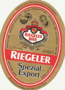 Drink Label: Riegeler Spezial Export (Riegeler Brauerei, Germany, Federal RepublicCol:DE-BEER-007641