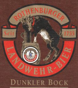 Drink Label: Rothenburger Landwehr Bier Dunkler Bock (Landwehbräu Reichelshofen, Germany ...