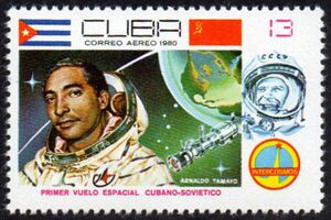 Stamp: First Cuban Cosmonaut, Arnaldo Tamayo (Cuba(Space) Mi:CU 2501,Sn ...