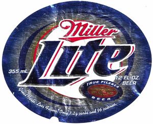 Drink Label: Miller Lite (Miller Brewing Co,, United States of ...