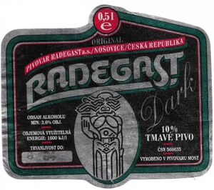 Drink Label: D09-Radegast Dark tmavé pivo 10 (Pivovar Most /closed ...