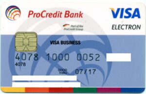 Bank Card: ProCredit Bank Visa Electron Business - 07-14 (ProCredit ...
