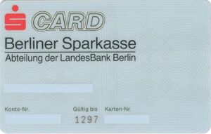 Bank Card: Berliner Sparkasse S Card 04-93 (Berliner Sparkasse, Germany ...
