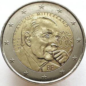 Coin: 2 Euro (100th Ann. of the birth of François Mitterrand) (France ...