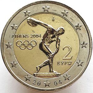 Moneda: 2 Euro (XXVIIIth Olympic Games 2004 in Athens) (Grecia(2004 ...