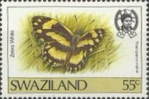 Stamp: Zebra White (Pinacopteryx eriphia) (Eswatini (Swaziland ...