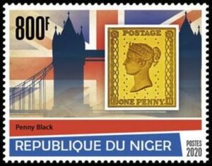 Stamp: 180th Anniversary of the Penny Black Stamp (Niger(Penny Black ...