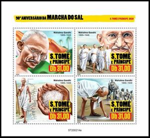 Stamp: 90th Anniversary of Gandhi's Salt March (São Tomé and Príncipe ...