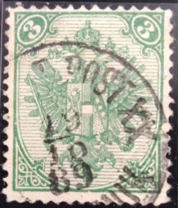 Stamp: Coat Of Arms With Numbers (Bosnia and Herzegovina, Austro ...
