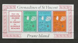Stamp: Prune Island (Grenadines of St. Vincent(Maps (2nd series)) Sn:VC ...