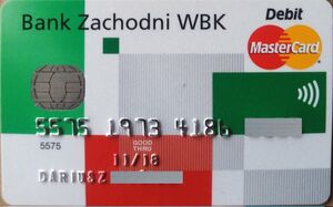 Bank Card: Mastercard (Bank Zachodni WBK, PolandCol:PL-MC-0547