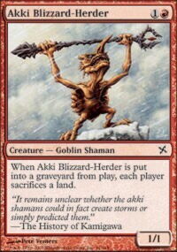 Game Card: Akki Blizzard-Herder (Magic: The Gathering(Betrayers of ...