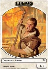 Game Card: Human Token (Magic: The Gathering(Dark Ascension)