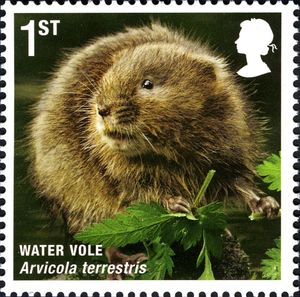 Stamp: Eurasian Water Vole (Arvicola terrestris) (United Kingdom of ...