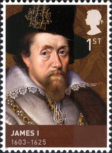 Stamp: King James I (United Kingdom of Great Britain & Northern Ireland ...