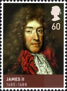 Stamp: King James II (United Kingdom of Great Britain & Northern ...