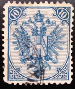 Stamp: Coat Of Arms With Numbers (Bosnia and Herzegovina, Austro ...