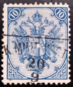 Stamp: Coat Of Arms With Numbers (Bosnia and Herzegovina, Austro ...