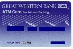 Bank Card: Great Western Bank (Great Western Bank, United States of ...