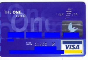 Bank Card: The One Card (Bank One, United States of AmericaCol:US-VI-0012