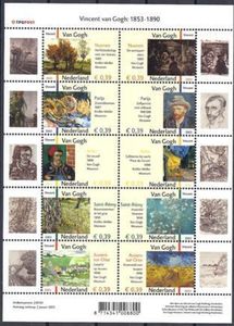 Stamp: Vincent van Gogh - Sheet (Netherlands(150th Birth Anniversary of ...