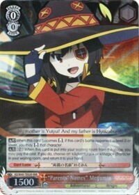 Game Card: "Parents' Names" Megumin (RRR) (Weiss Schwarz(KonoSuba)