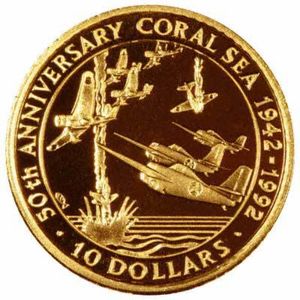 Coin: 10 Dollars (Battle of the Coral Sea) (Solomon Islands(World War ...