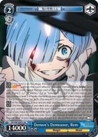 Game Card: Demon's Demeanor, Rem (SR) (Weiss Schwarz(Re:ZERO)