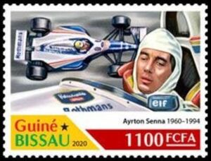 Stamp: 60th Anniversary of the Birth of Ayrton Senna (Guinea-Bissau ...