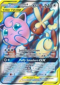 Carta de Jogo: Mega Lopunny & Jigglypuff GX (Full Art) (Pokémon TCG(SM - Cosmic Eclipse)