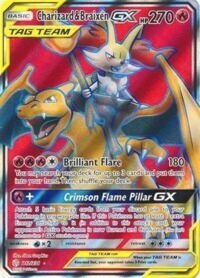 Game Card: Charizard & Braixen GX (Full Art) (Pokémon TCG(SM - Cosmic Eclipse)