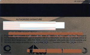 Cartões de bancos: Mercantil (Banco Mercantil, VenezuelaCol:VE-VI-0211