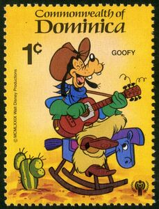 Stamp: Music Scenes - Goofy (Dominica(International Year of the Child ...