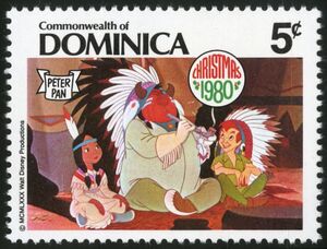 Sello: Scenes from Disney’s Peter Pan - Peter, Lily & the big Chief ...