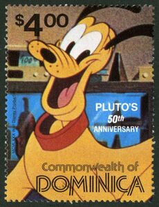Stamp: 50th Anniversary Pluto - Pluto (Dominica(Disney - Pluto's 50th ...