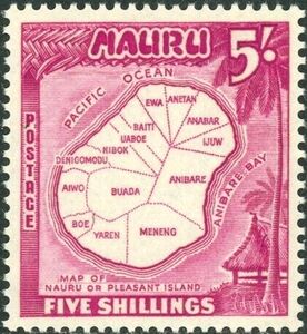Stamp: Map of Nauru (Nauru(Native Scenes and Wildlife) Mi:NR 50,Sn:NR ...
