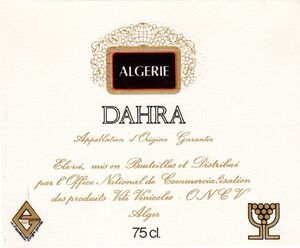 Drink Label: O.N.C.V. - Dahra AOG (O.N.C.V., AlgeriaCol:DZ-WINE-000008