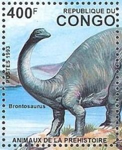 Stamp: Brontosaurus (Congo, Republic (Brazzaville)(Prehistoric Animals ...