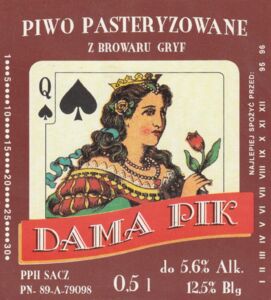 Drink Label: Dama Pik (Browar Gryf Szczyrzyc, PolandCol:PL-BEER-007683