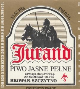 Drink Label: Jurand jasne pelne piwo (Browar Szczytno, PolandCol:PL ...