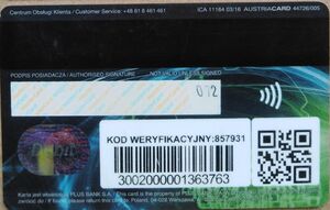 Bank Card: Plus Bank Lte (Plus Bank, PolandCol:PL-MC-0081.03