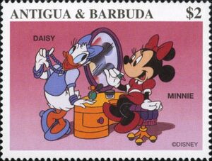 Stamp: Daisy and Minnie at Dressing Table (Antigua and Barbuda(Walt ...
