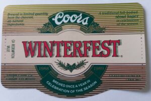 Drink Label: Winterfest Coors (Coors Brewing Co., United States of ...