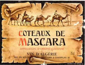 Drink Label: Codec-Una, Coteaux de Mascara AOG (CODEC-UNA, AlgeriaCol ...