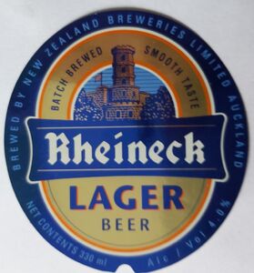 Drink Label: Rheineck Lager Beer (Waikato breweries, New ZealandCol:NZ ...