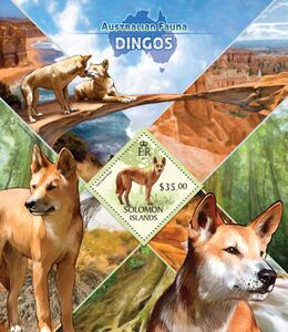 Stamp: Dingo (Canis lupus dingo) (Solomon Islands(Australian Fauna ...