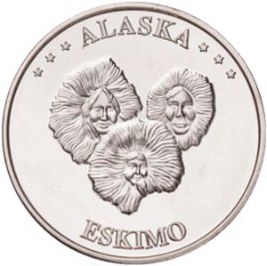 Moneda: ¼ Dollars (Quarter Dollar - Alaska - Eskimo) (Fantasía ...